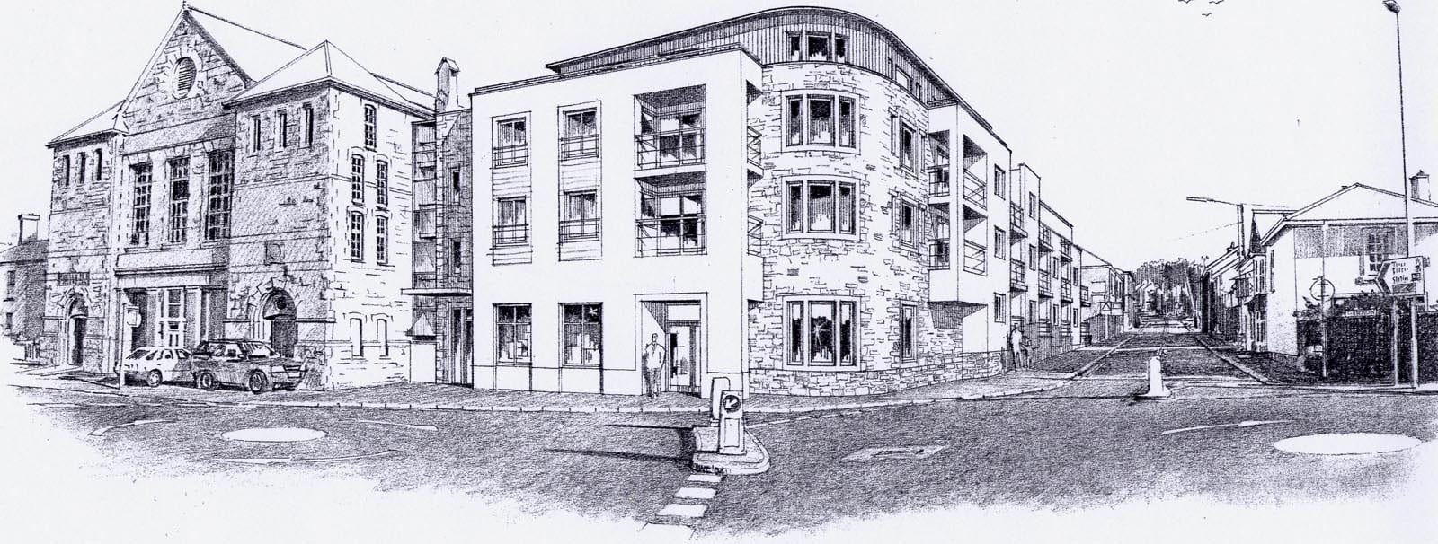 Mixed Use Development Architect Project Sketch | Lilly Lewarne